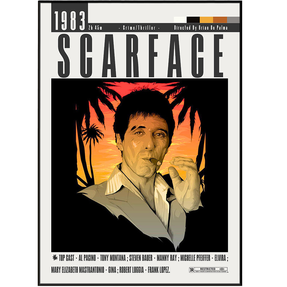 Scarface 1983 Poster | Premium UK Classic Movie Print – 98 Types Studio