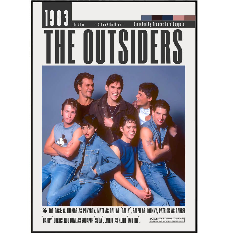 The Outsiders 1983 Film Poster - 98 Types Studio