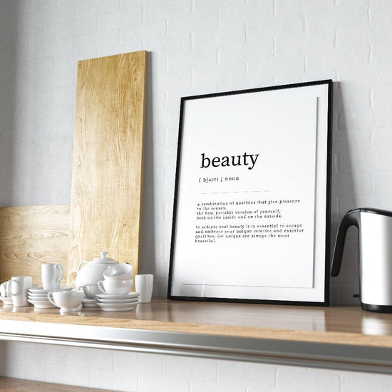 Beauty Definition Print | Definition Print Beauty | Wall Art Poster ...
