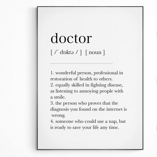 Doctor Definition Print | Dictionary Art Poster | Funny Gifts Quotes ...