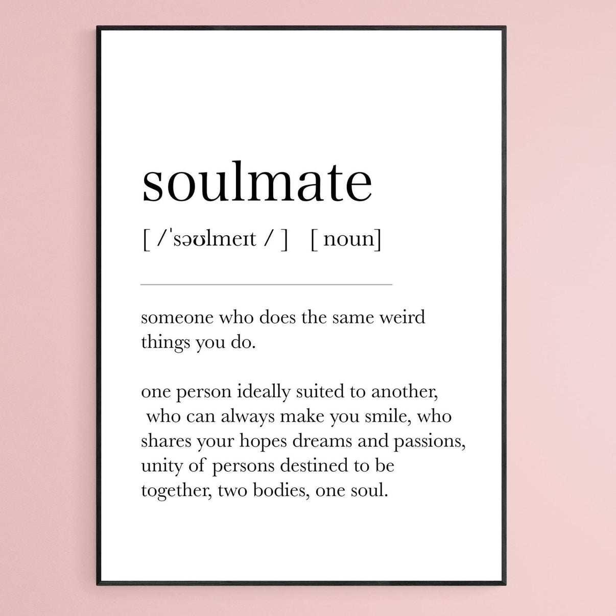 Soulmate Definition Print - 98 Types Studio