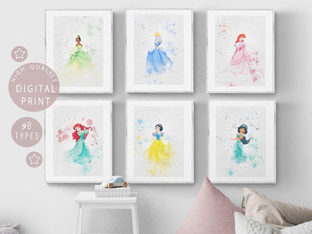 Set of 6 Disney Princess PRINTABLE Print – 98 Types Studio